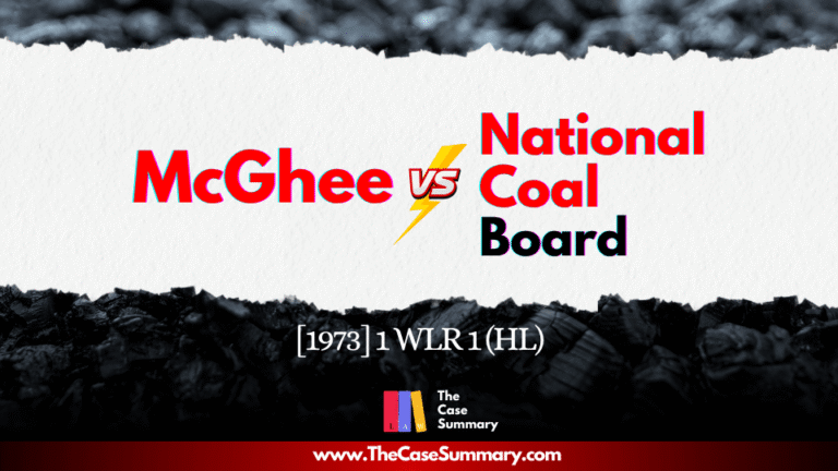 McGhee v National Coal Board (1972) | The Case Summary